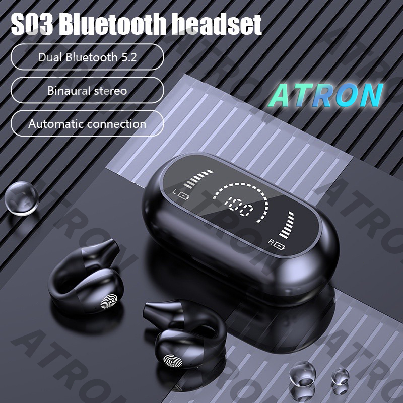 Jual Atron S03 Bone Conduction Headset Bluetooth 5 2 Olahraga Clip Ear