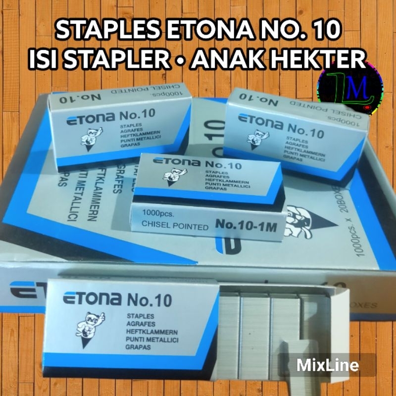 Jual Staples isi Stapler Anak Hekter Kecil Etona No.10 | Shopee Indonesia