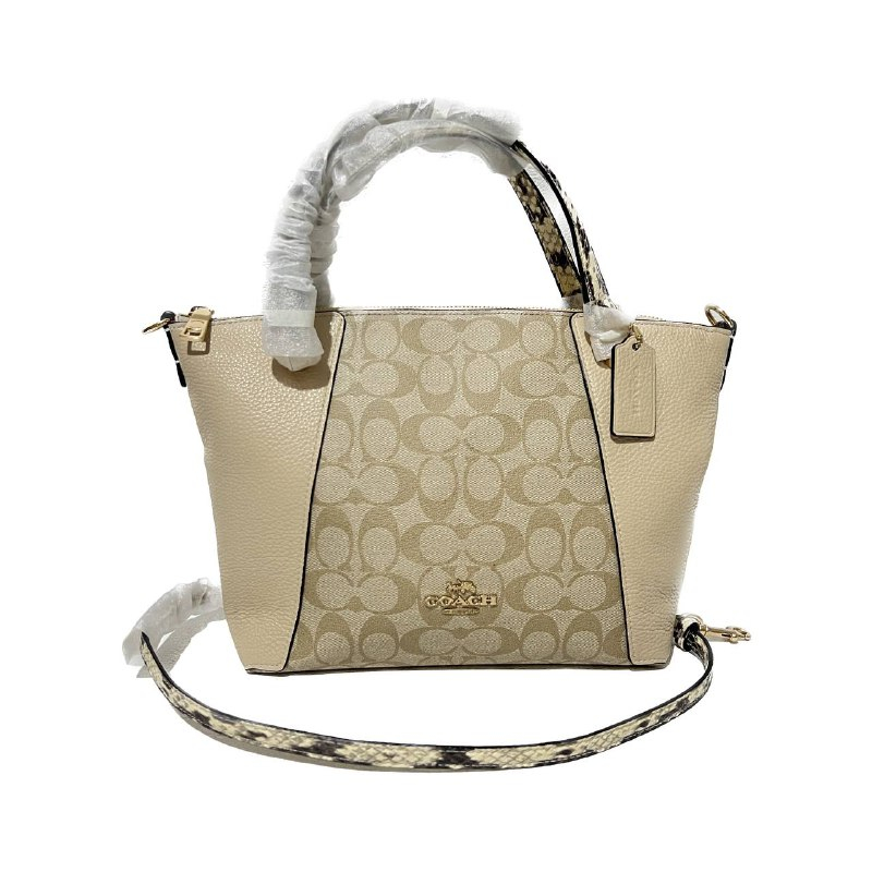 Jual Tas Coach C7261 Kacey Satchel Light Khaki / Ivory Multi | Shopee Indonesia