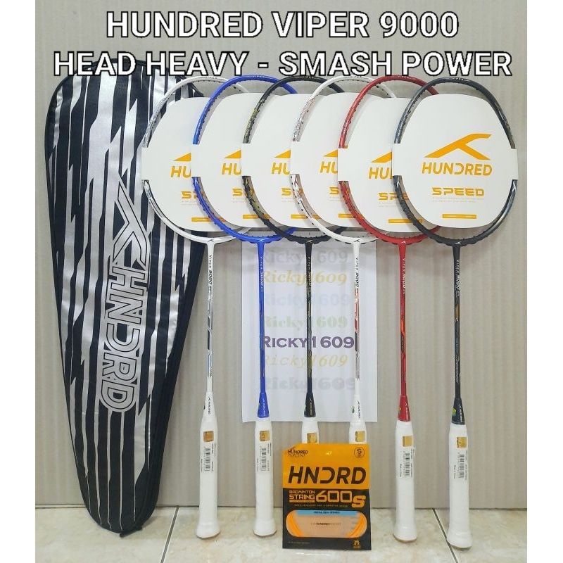 Jual RAKET BADMINTON HUNDRED VIPER 9000 - HEAD HEAVY - SMASH POWER - 32 ...