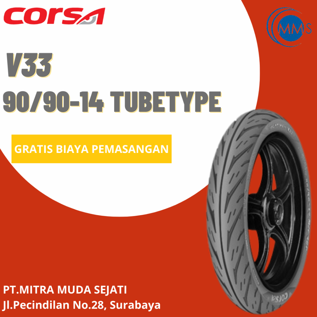 Jual BAN MOTOR CORSA 90/90-14 V33 TUBETYPE | Shopee Indonesia