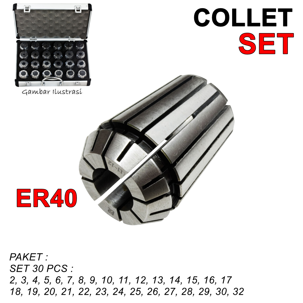 Jual Paket Collet ER 40 Set Arbor Chuck ER40 Milling Adapter Penjept ...