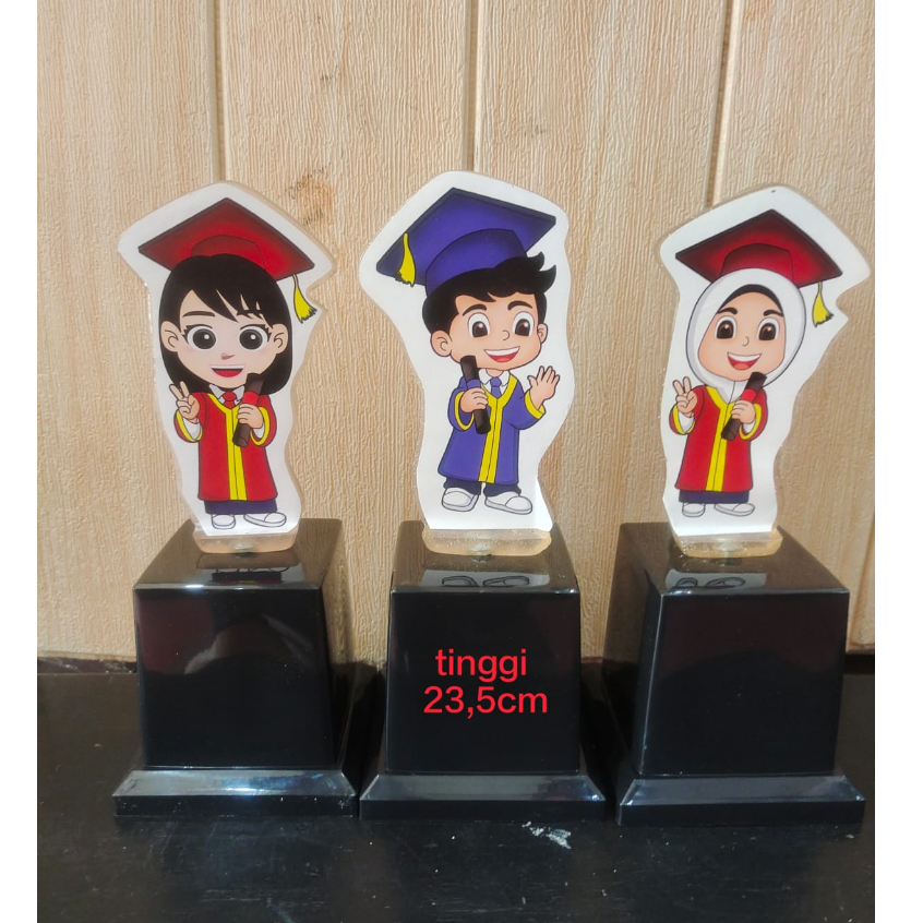 Jual PIALA WISUDA PAUD TK SEKOLAH SATUAN TINGGI 23CM (WISUDA RSN TL ...