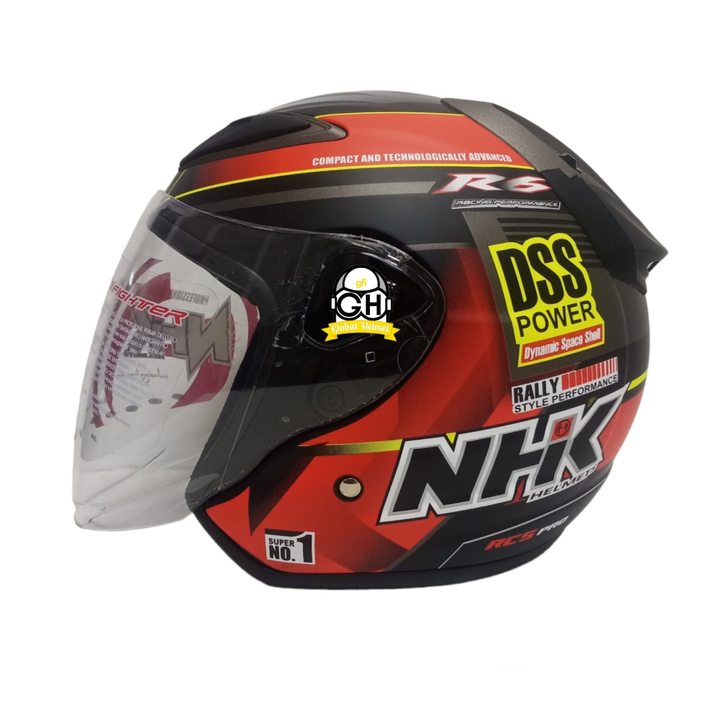 Jual HELM NHK R6 MOTIF RALLY#2 BLACK RED DOFF | Shopee Indonesia