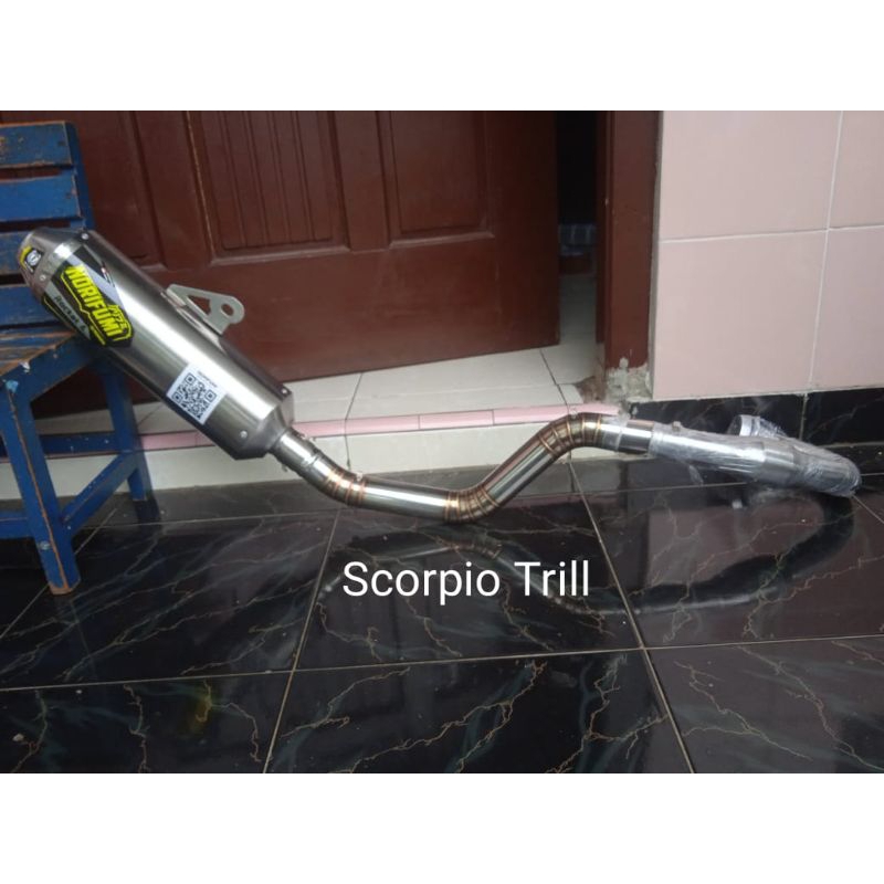 Jual knalpot Basic Mesin Scorpio Tril full set stainles | Shopee Indonesia