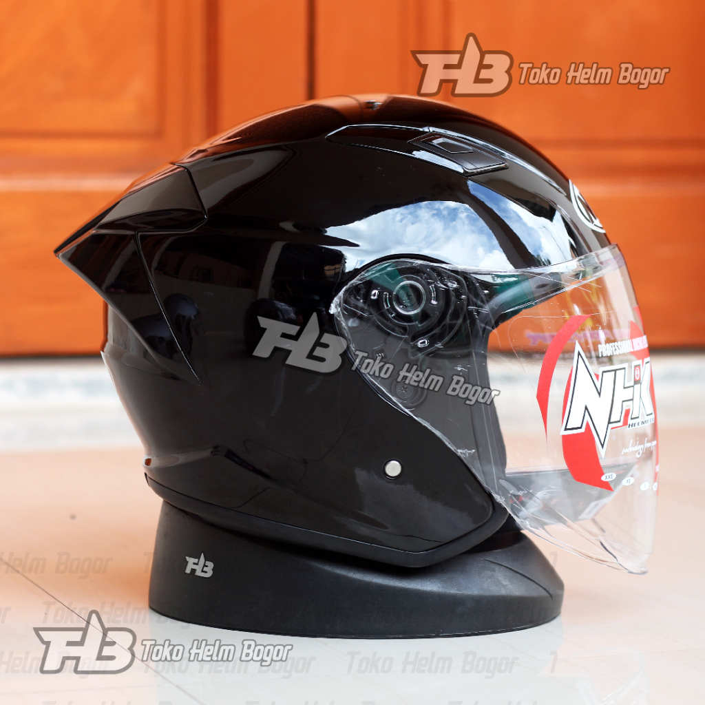 Jual NHK HELM R1 ELITE SOLID | BLACK GLOSSY | SINGLE VISOR | Shopee ...
