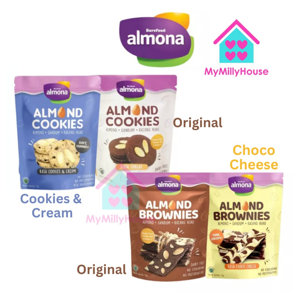 Jual ALMONA BAREFOOD Almond Cookies 90gr / Snack Sehat Pelancar Asi ...