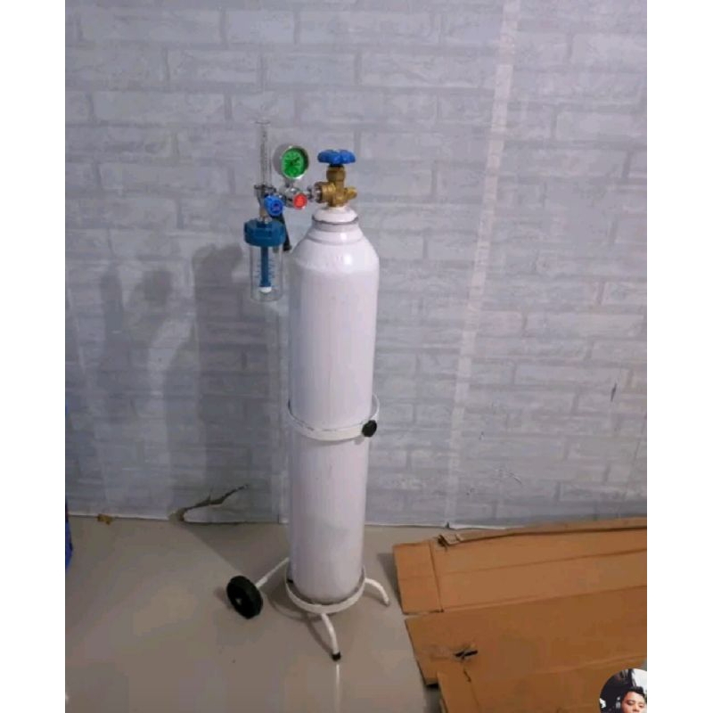 Jual Tabung oksigen 2M3 set lengkap + Regulator+ Trolley SM | Shopee Indonesia