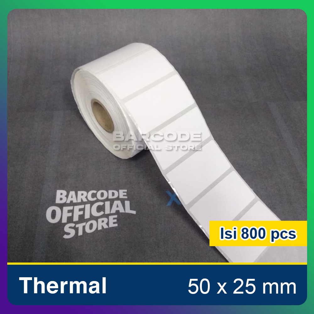 Jual Stiker Kertas Label Barcode Thermal ukuran 50x25mm - 50 x 25 mm | Shopee Indonesia