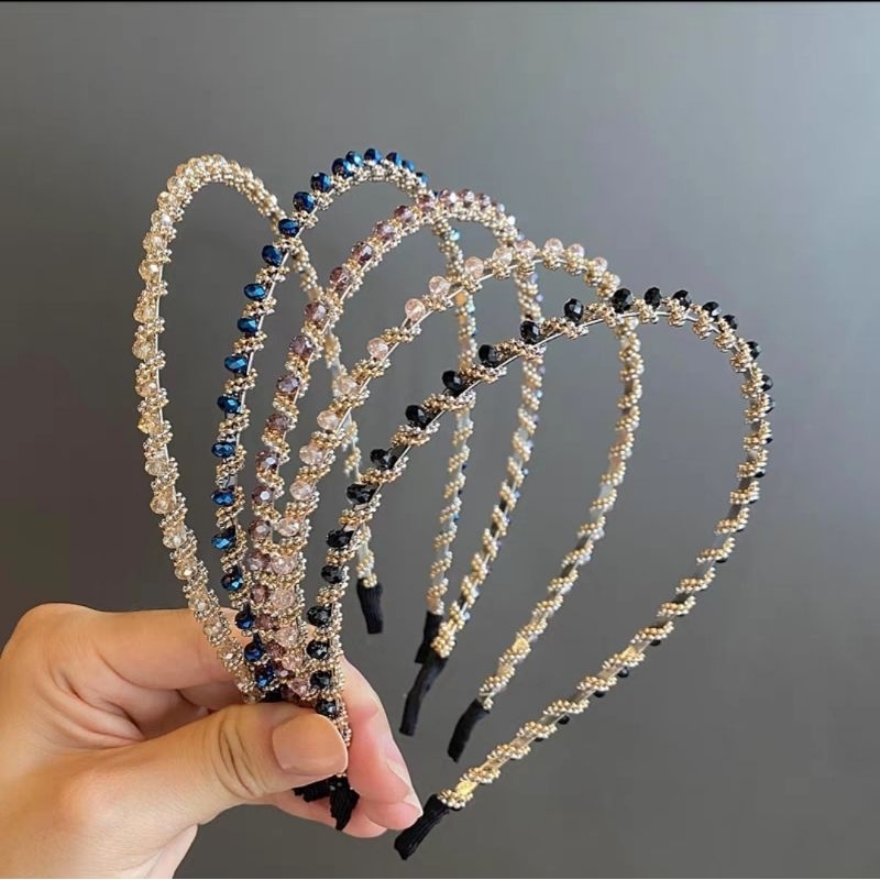 Jual Bando Rambut Wanita Premium Besi Metal dengan Hiasan Diamond ...