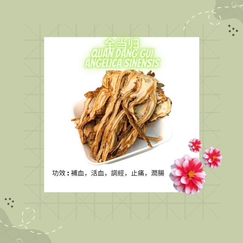 Jual 100 G GR GRAM 全当归片 QUAN DANG GUI PIAN ANGELICA ROOT SLICE SLICED ...