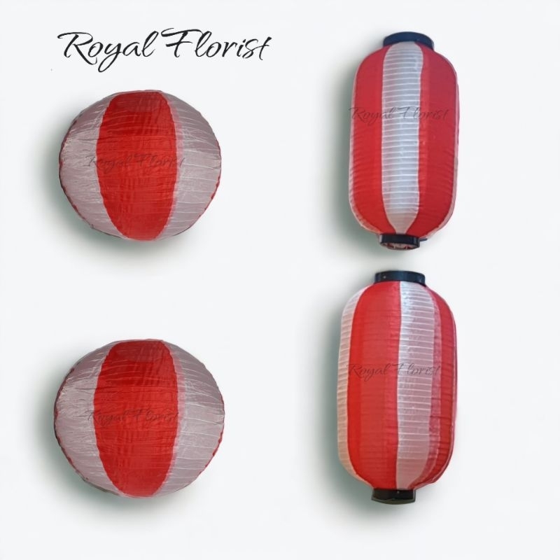 Jual Lampion lonjong & Bulat merah putih||kebutuhan dekorasi event ...