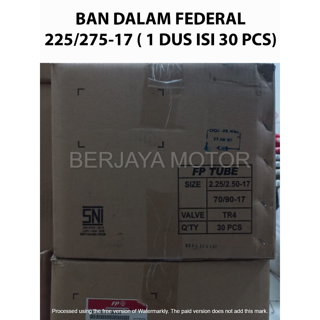 Jual 1 DUS ISI 30 PCS BAN DALAM FEDERAL RING 17 225/250-17 MOTOR BEBEK ...