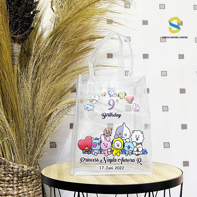 Jual Tas Mika Transparan Potrait Tas Ulang Tahun Souvenir Hampers Ultah Goody Bag Custom ...