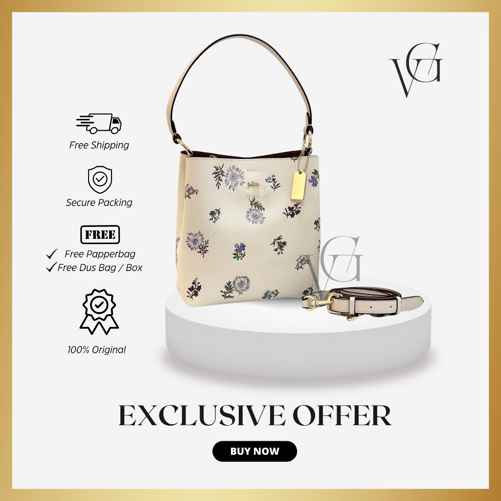 Jual [COACH] TAS COACH / ORIGINAL BAG BLUE FLOWER BUCKET BAG / TAS ...