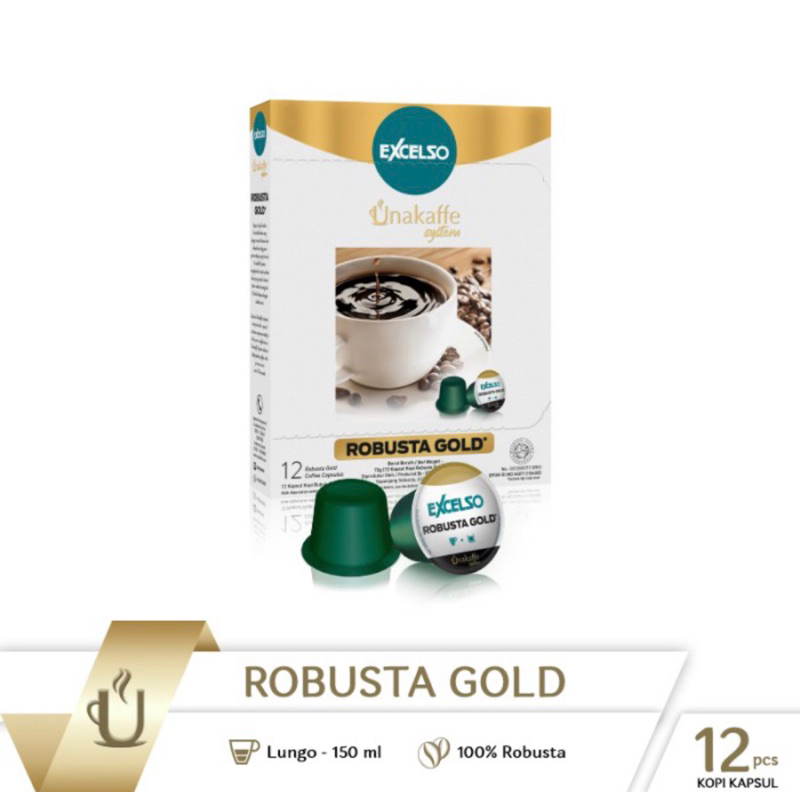 Jual Excelso Unakaffe Robusta Gold Coffee Capsule isi 12, Stok sesuai ...