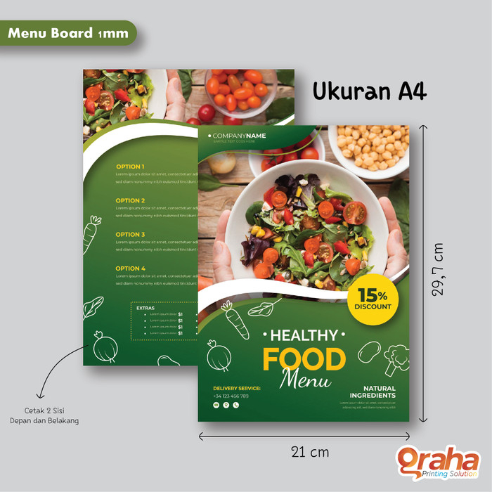 Jual Cetak Daftar Menu Board / Papan Menu / Menu Resto A4 (Paket Hemat ...