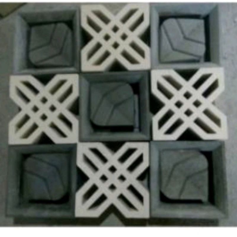 Jual roster/modern/minimalis/lubang angin/roster motif daun abu mix ...