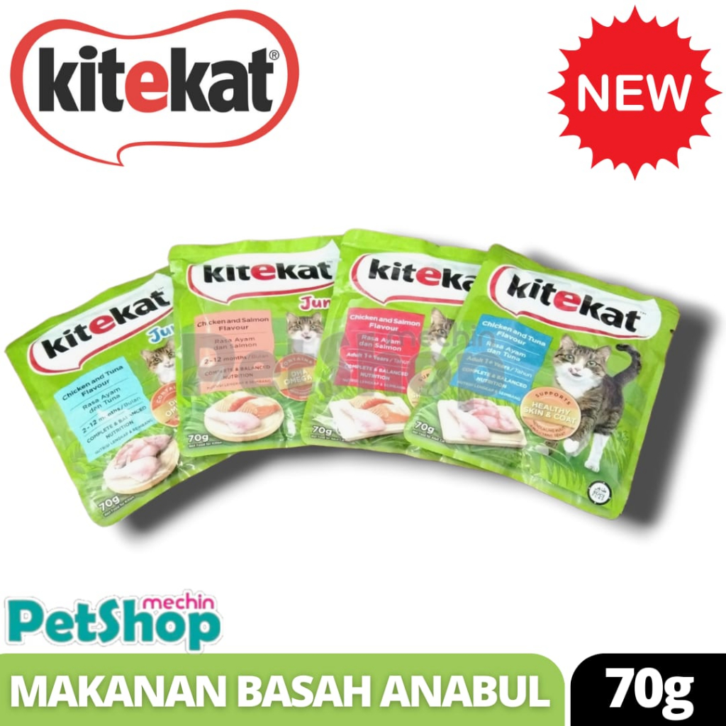 Jual Kitekat pouch makanan basah kucing adult & junior 70gr | Shopee ...