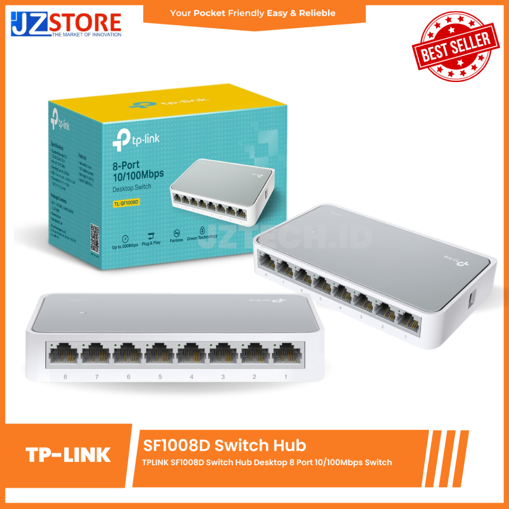 Jual TPLINK SF1008D Switch Hub Desktop 8 Port 10/100Mbps Switch ...