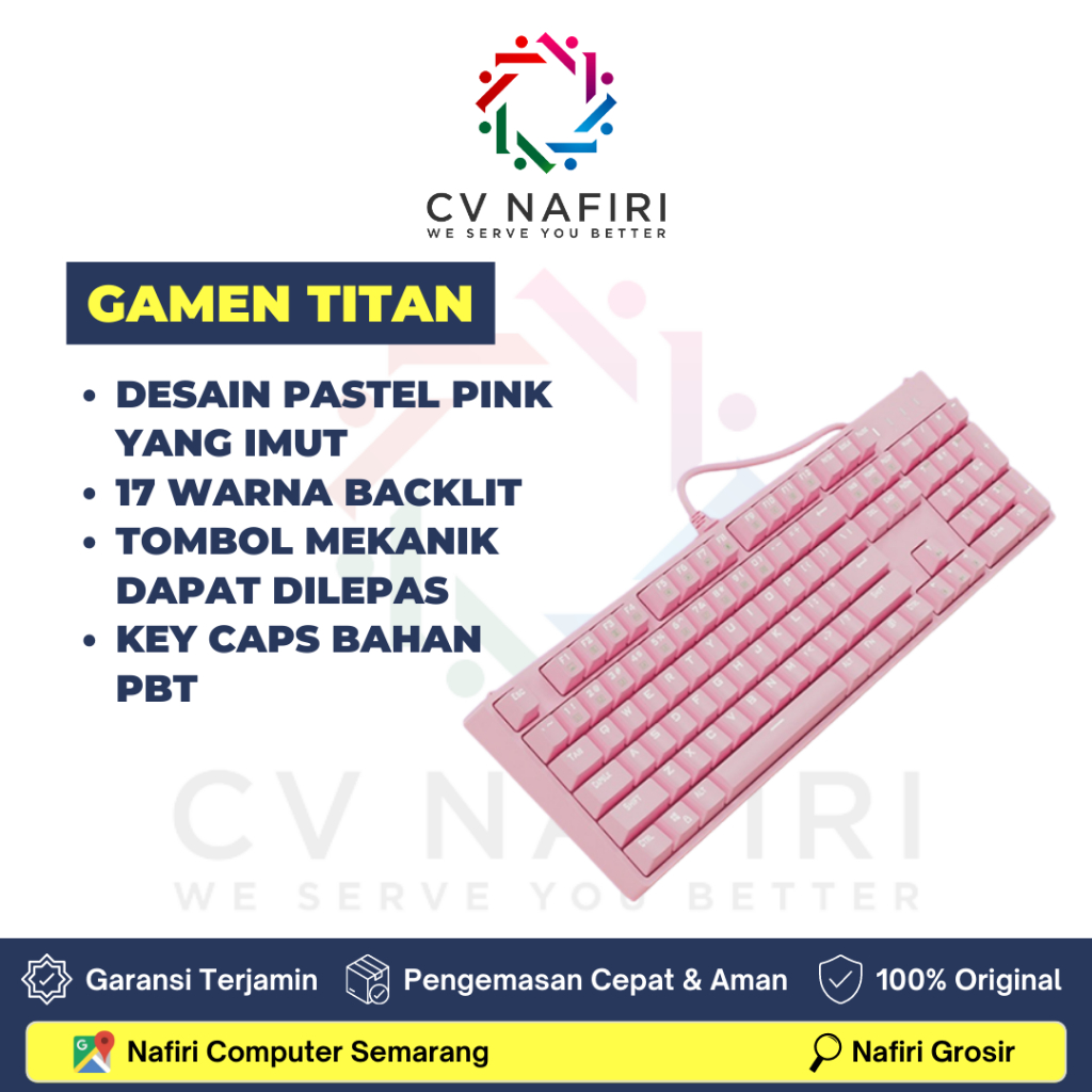 Jual MECHANICAL GAMING KEYBOARD GAMEN TITAN EDITION PINK ORIGINAL ...