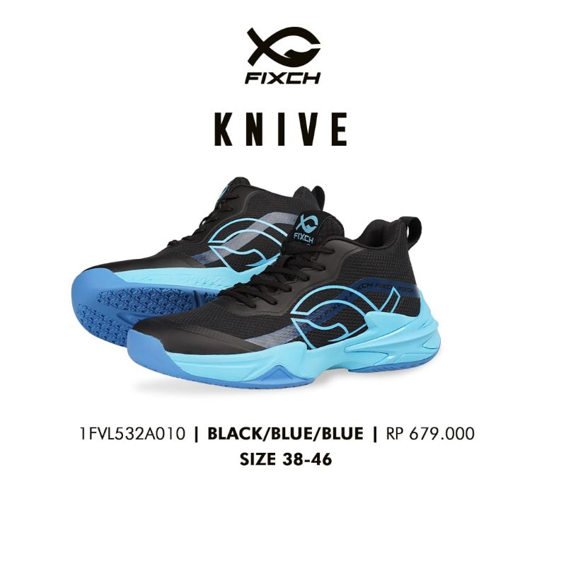 Jual FIXCH SEPATU VOLLEY ORIGINAL - KNIVE BLACK BLUE BLUE | Shopee ...