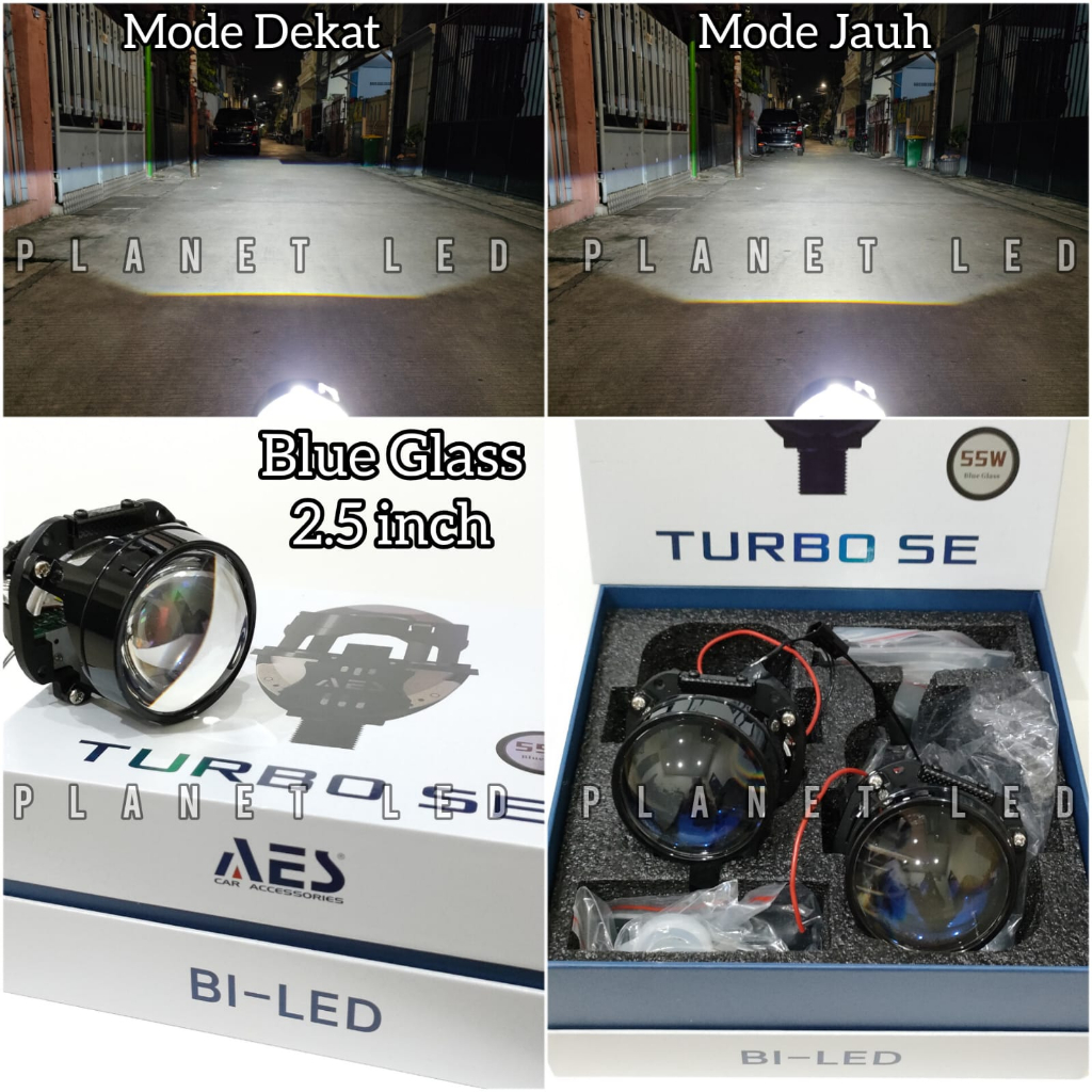 Jual Projie Biled Projector AES TURBO SE Blue Glass Ukuran 2.5inc High ...
