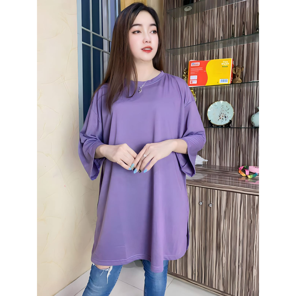 Jual DEWIE ATASAN OVERSIZE LD 130 POLOS BASIC baju wanita kaos oblong ...