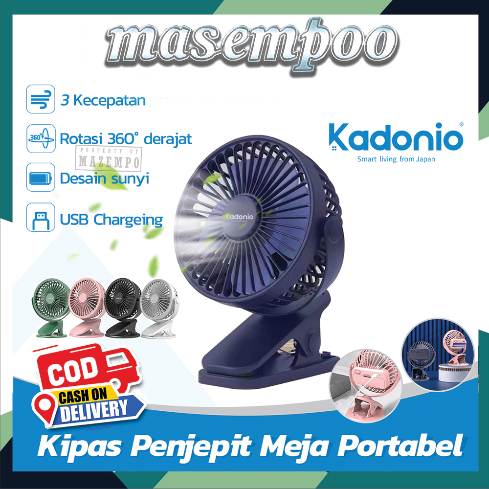 Jual Kadonio Kipas Mini USB Clip Mini Fan Rotating Kipas Angin Meja ...