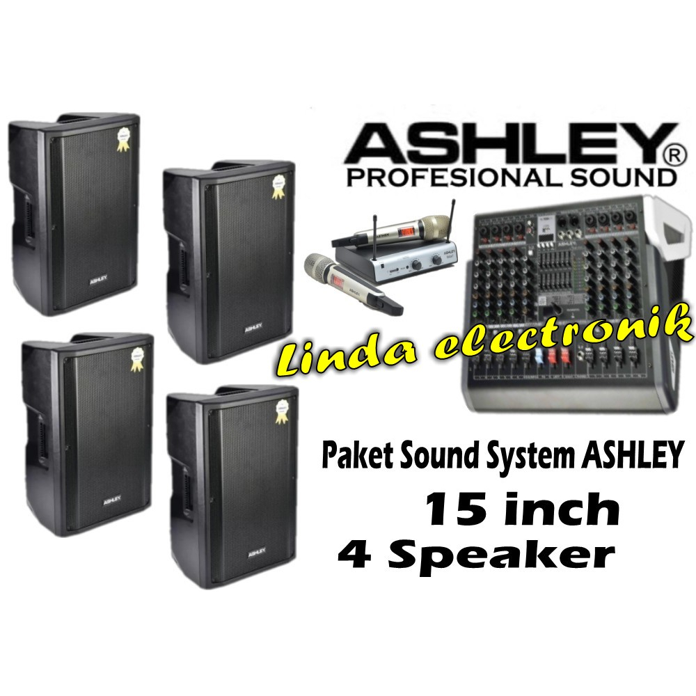 Jual paket sound ashley ym400p 4 speaker 15 inch ashley audio 1000 ...
