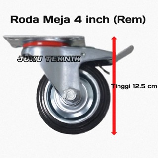 Jual Roda Meja/Roda Troli/Roda Karet/Roda Gerobak 4 inch (mati, hidup ...