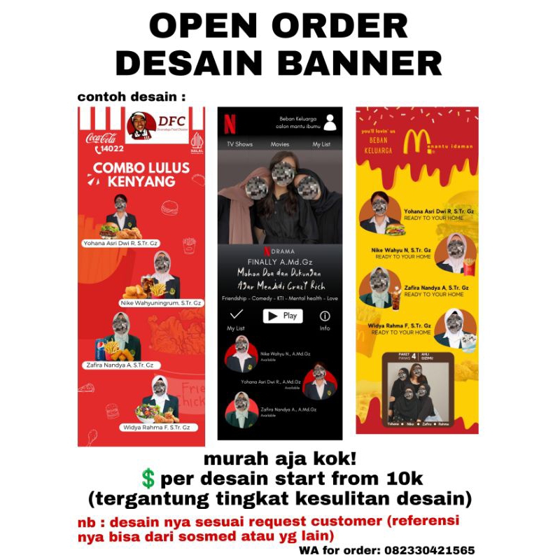 Jual open order desain banner wisuda/semhas/sempro/sidang/kompre ...