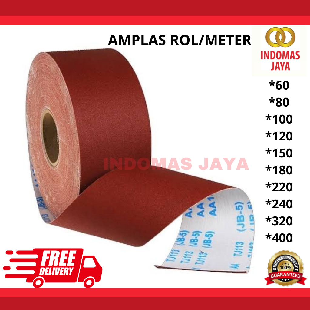 Jual Amplas Roll Kain Meteran Grit 60.80.100 .120. 150 .180 .220. 240. ...