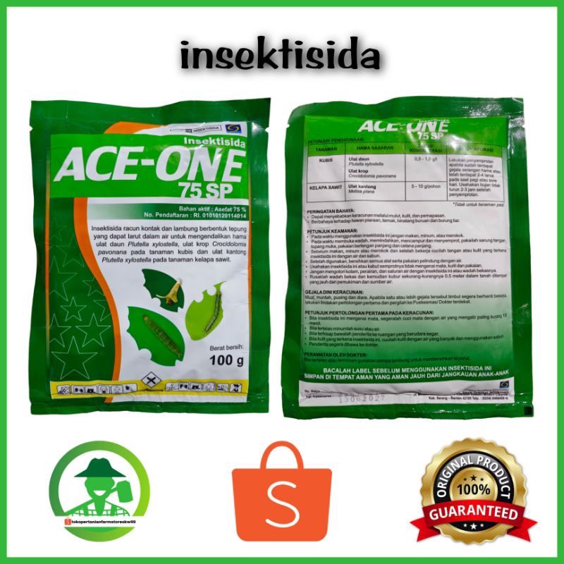 Jual insektisida/racun ulat/racun hama/asefat / ACE ONE 75SP | Shopee ...