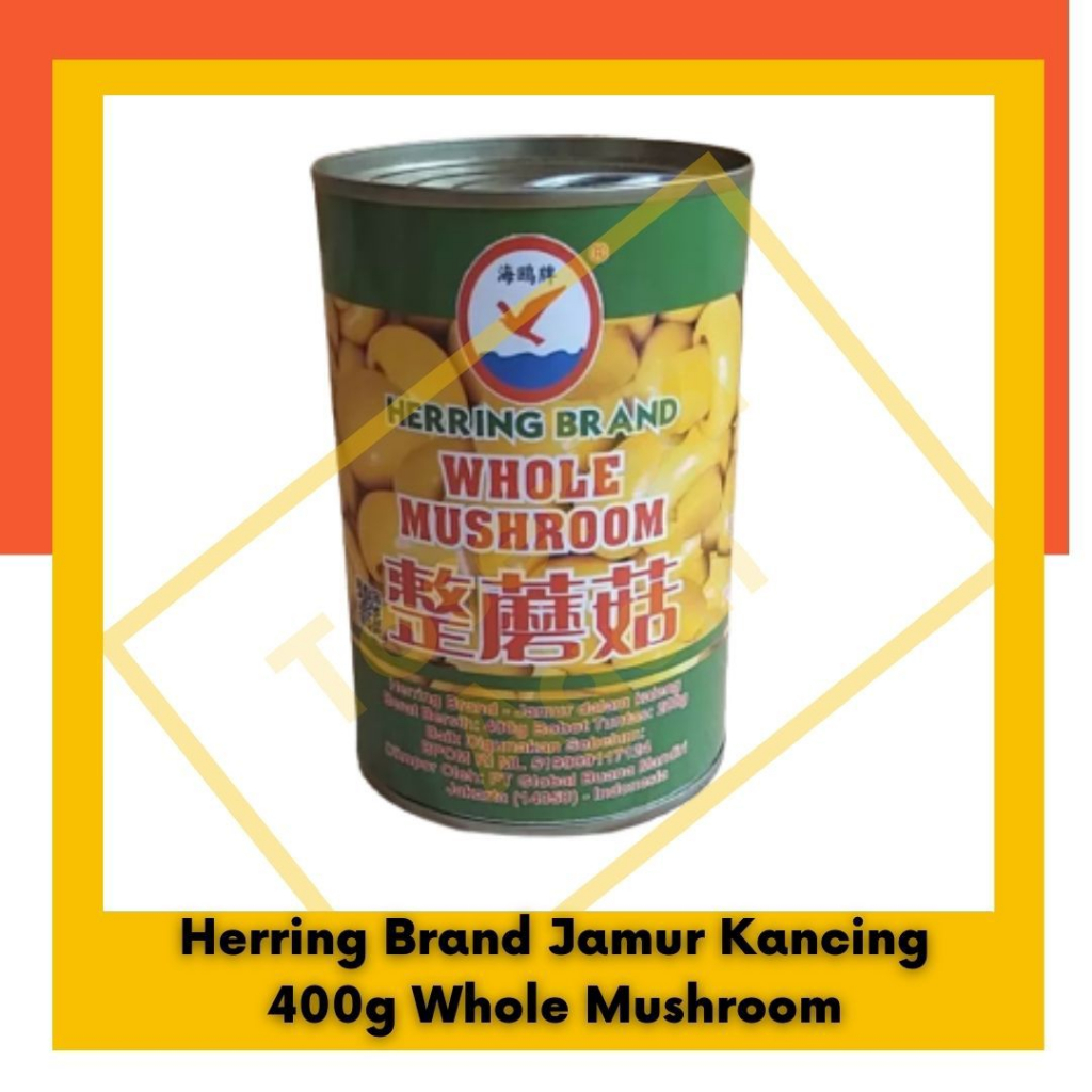 Jual Herring Brand Jamur Kancing 400g Whole Mushroom/ Jamur Kaleng ...