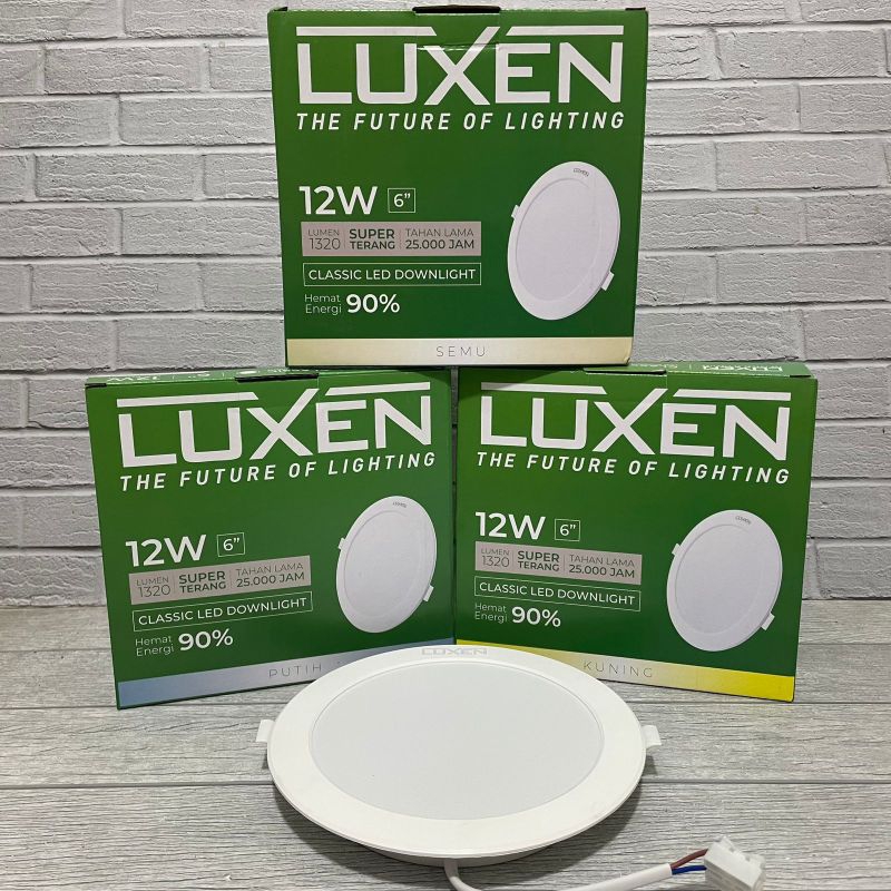 Jual LUXEN CLASSIC DOWNLIGHT LED PANEL 12W INBOW IB BULAT TANAM DALAM ...