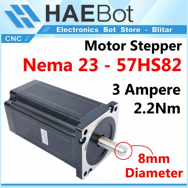 Jual [HAEBOT] Motor Stepper Nema 23 57HS82 2.2Nm 82mm 3A 315OZ CNC Robot Laser Router Plasma ...