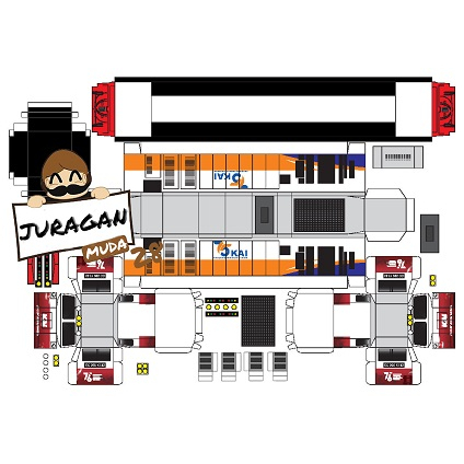 Jual DIY Miniatur Papercraft Lokomotif CC 206 Edisi HUT RI 76 | Shopee ...
