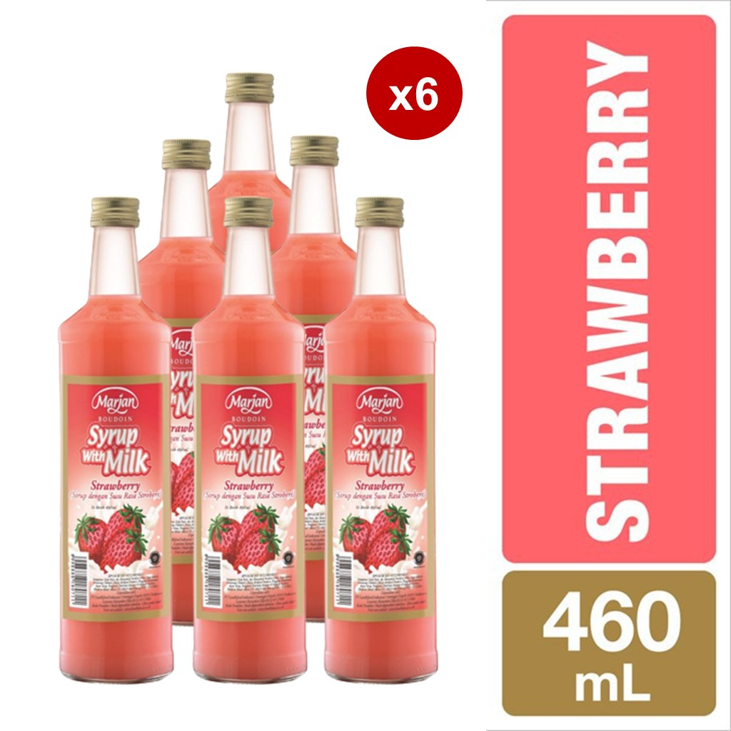 Jual Marjan Boudoin Milk Strawberry 460 ml x6 | Shopee Indonesia