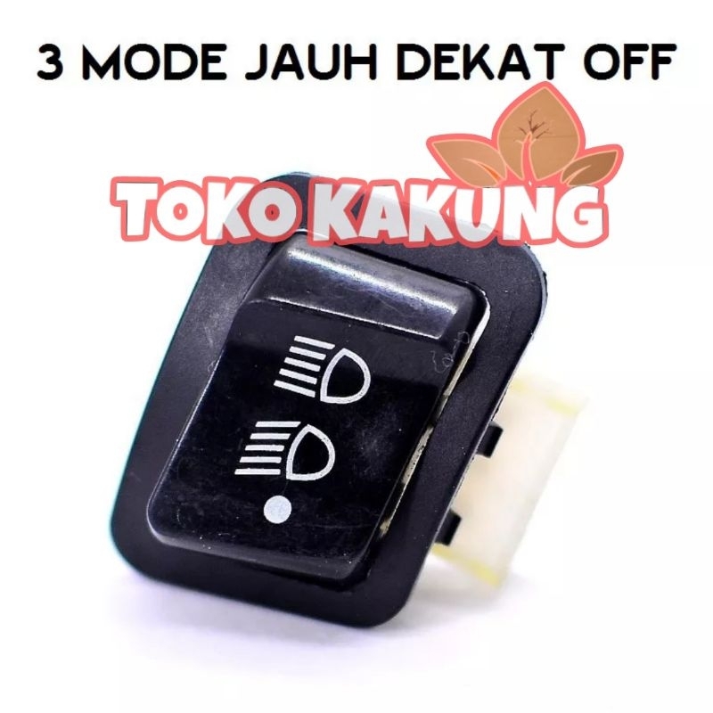 Jual Saklar lampu Dim 3 Mode Jauh Dekat Off 3 Pin 3way 3 Titik Soket ...