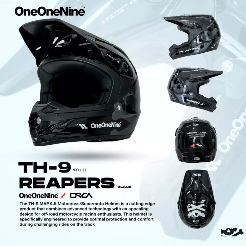 Jual Helm Oneonenine X Orca TH9 Mark II Black, White & White Navy ...