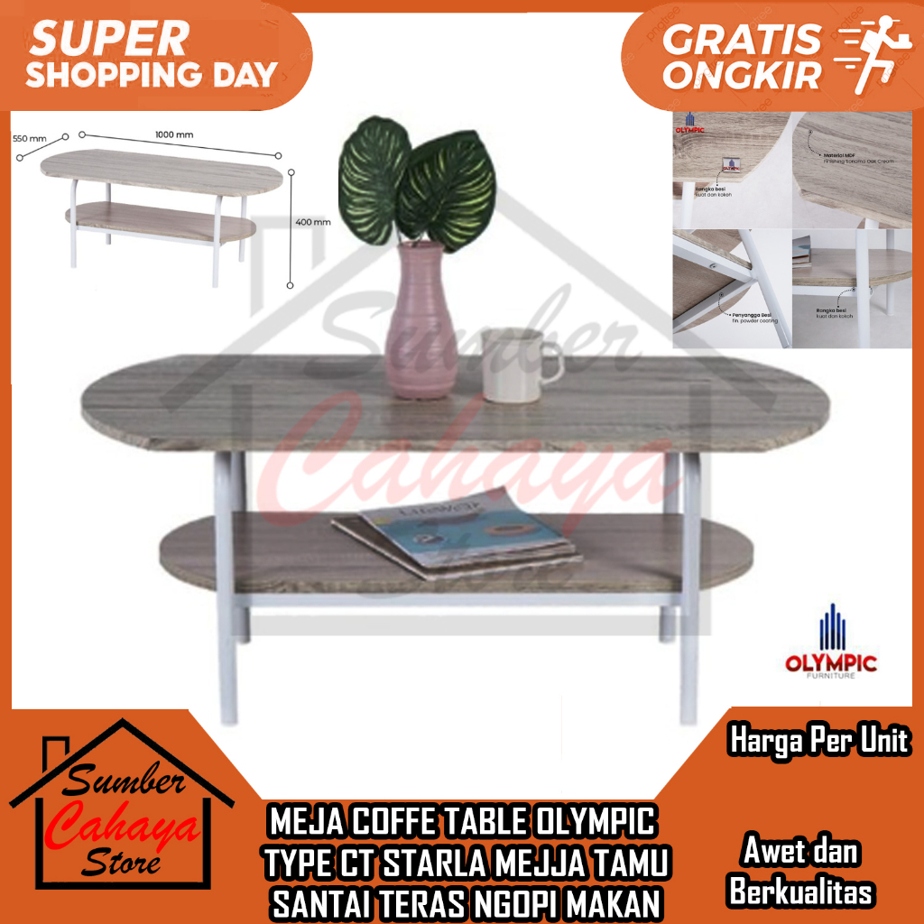 Jual [Kargo] MEJA COFFE TABLE OLYMPIC TYPE CT STARLA MEJJA TAMU SANTAI ...