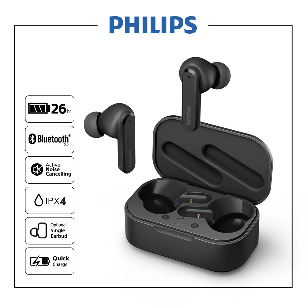 Jual PHILIPS TAT4506BK True Wireless Bluetooth TWS Earbuds Earphone ...