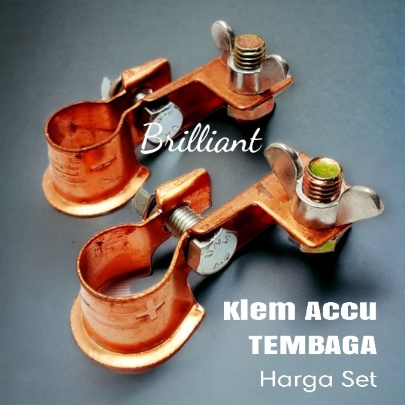 Jual Klem Aki Accu - 100% Plat Tembaga Kuning - Harga Set 2pc | Shopee ...
