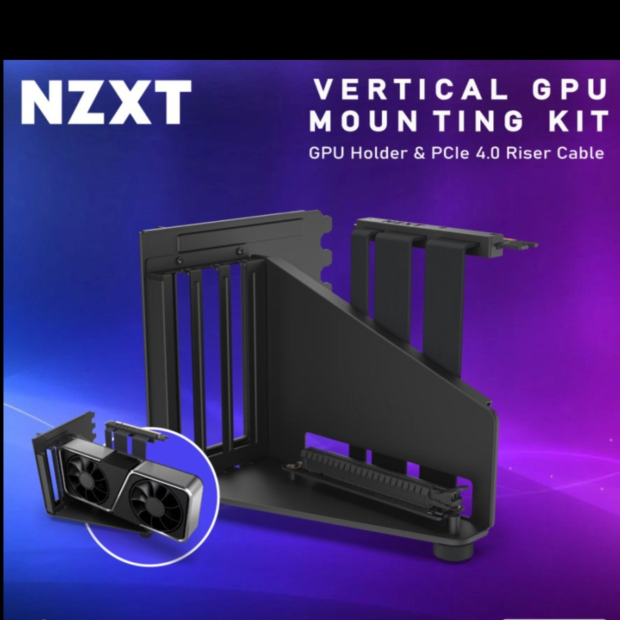Jual NZXT Vertical GPU Mounting Kit - GPU Holder PCIe 4.0 Riser Cable ...