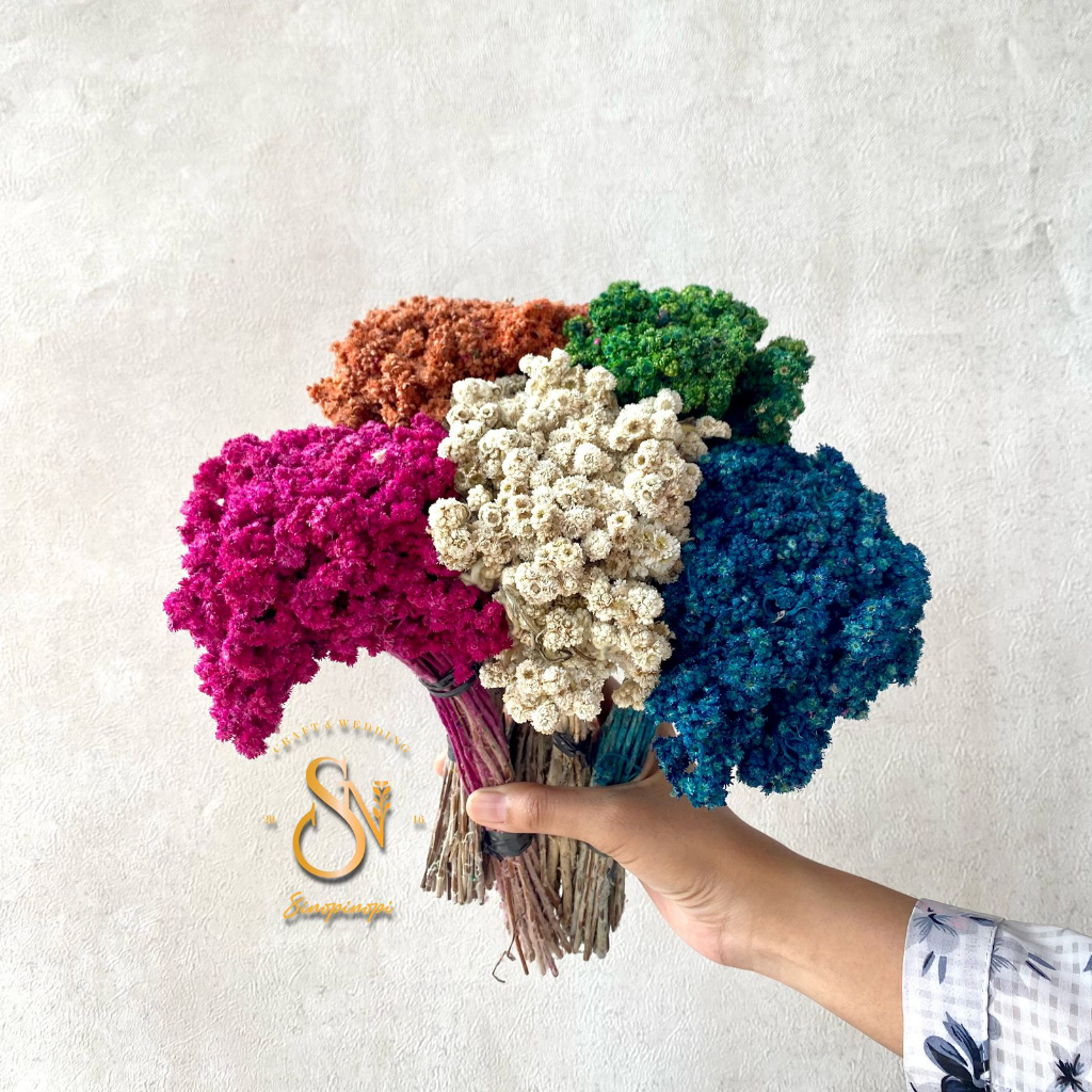 Jual BUNGA EDELWEIS WARNA | ARTIFICIAL FLOWER BUCKET TANAMAN DEKORASI ...