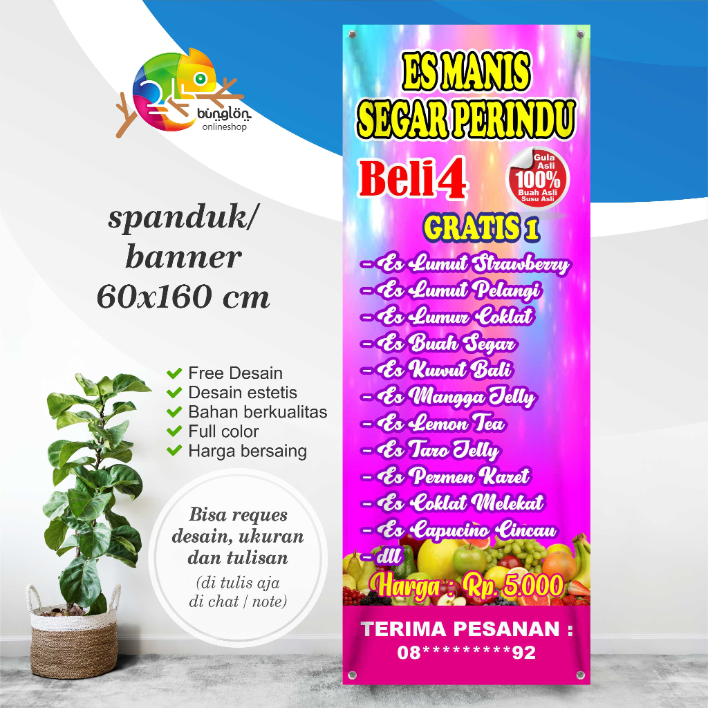 Jual MMT 60x160 Cm Spanduk Banner Es Manis Segar, Es Lumut | Shopee ...