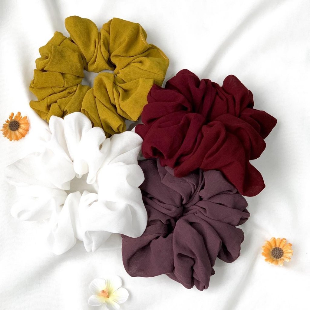 Jual KENAN - Scrunchie Jumbo ( Ikat Rambut Hijab Cepol ) | Shopee Indonesia