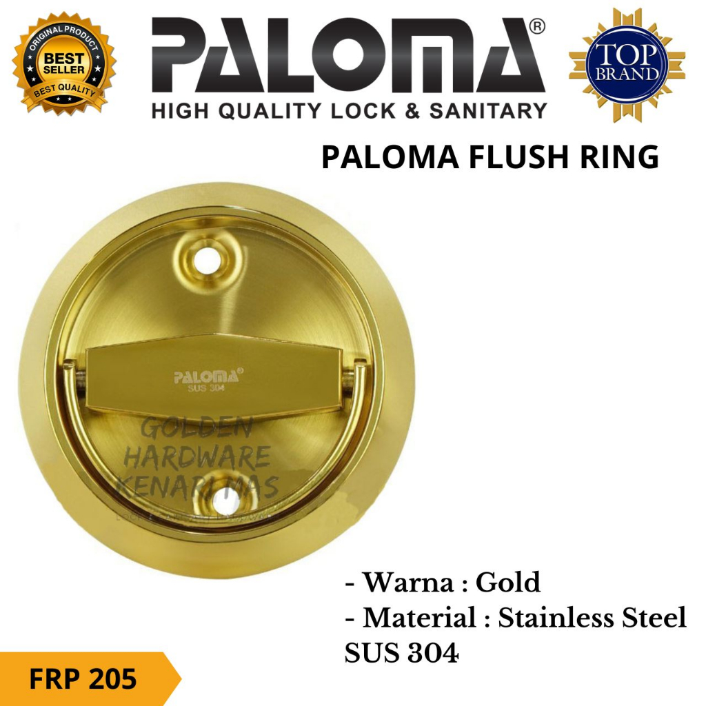 Jual PALOMA FLUSH RING FRP 205 HANDLE PINTU BULAT TARIK GOLD | Shopee ...