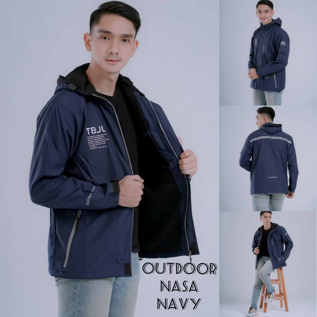 Jual JAKET CAGOULE NASA NAVY - JAKET OUTDOOR NASA - JAKET PARKA SIMPLE ...